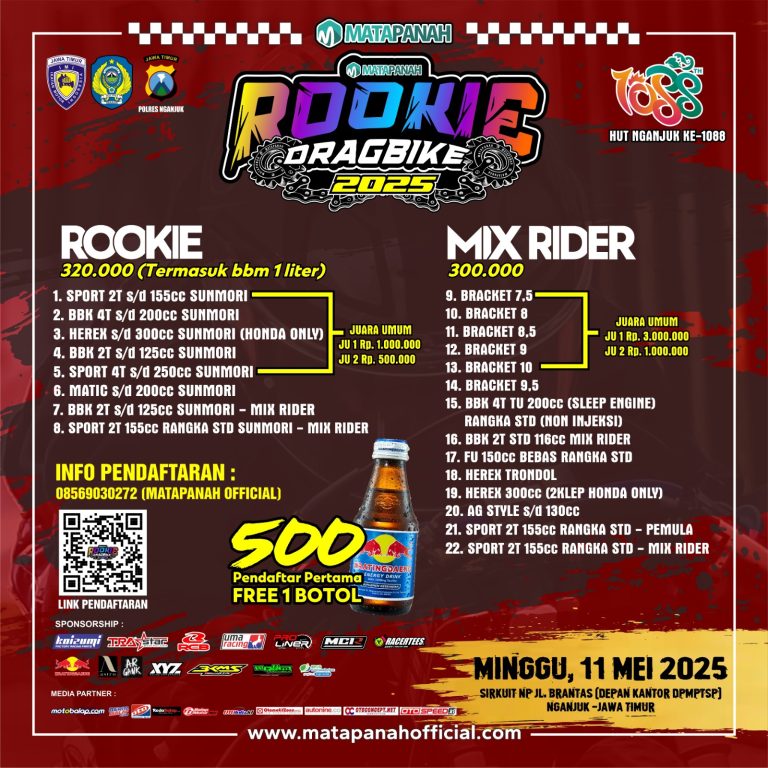 Matapanah Rookie Dragbike 2025 Dalam rangka HUT Nganjuk ke-1088 Jadi ...